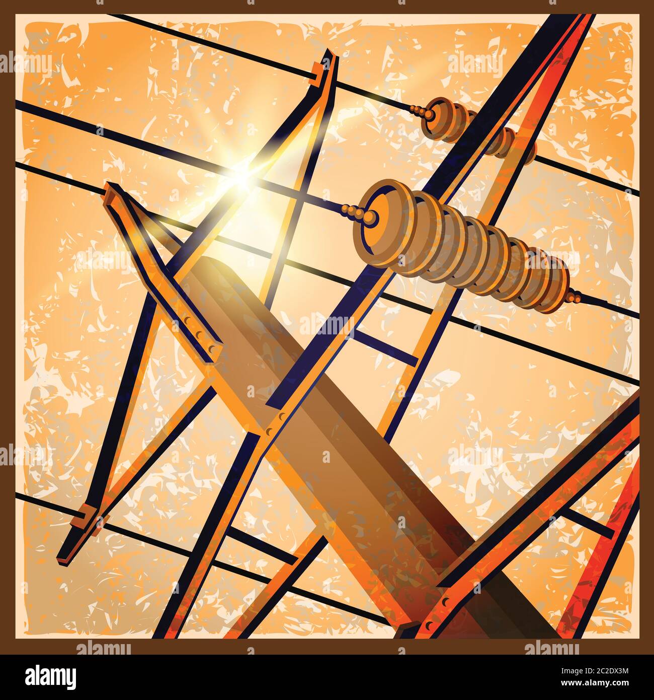 vector illustration of a stylized effect of old films or poster on the ...