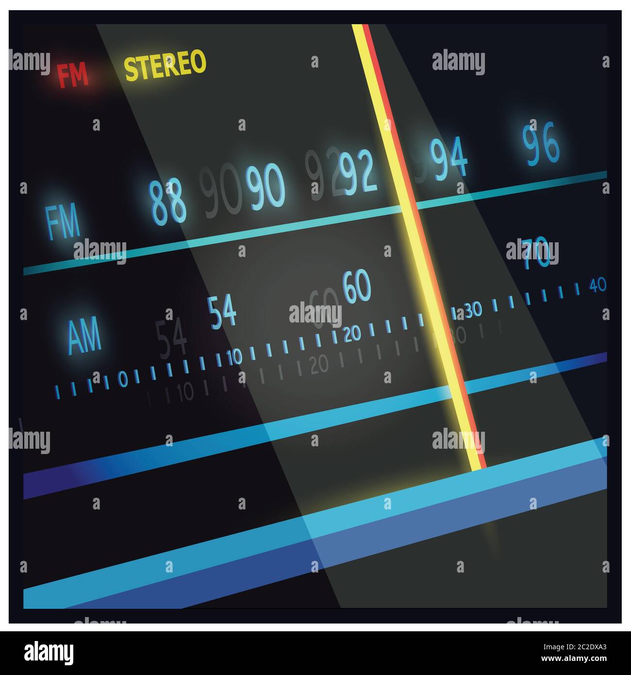 Stylized vector illustration on the theme radio, electronics, fm, am ...