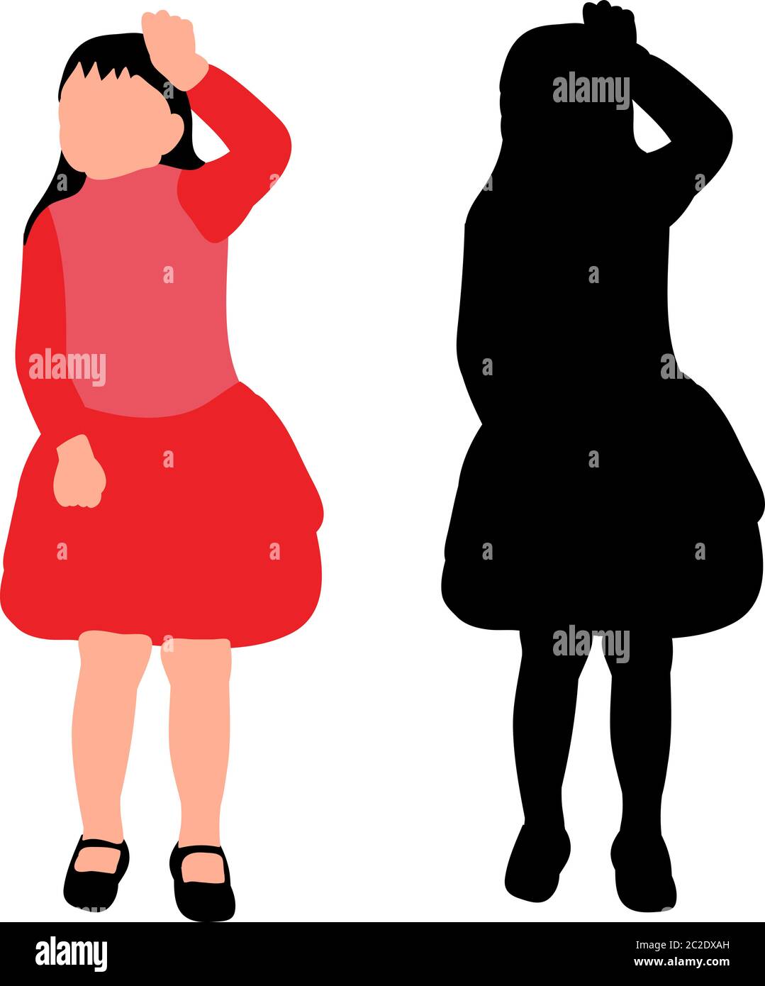 faceless child girl dancing Stock Vector Image & Art - Alamy