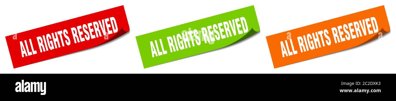 all rights reserved sticker. all rights reserved square isolated sign ...