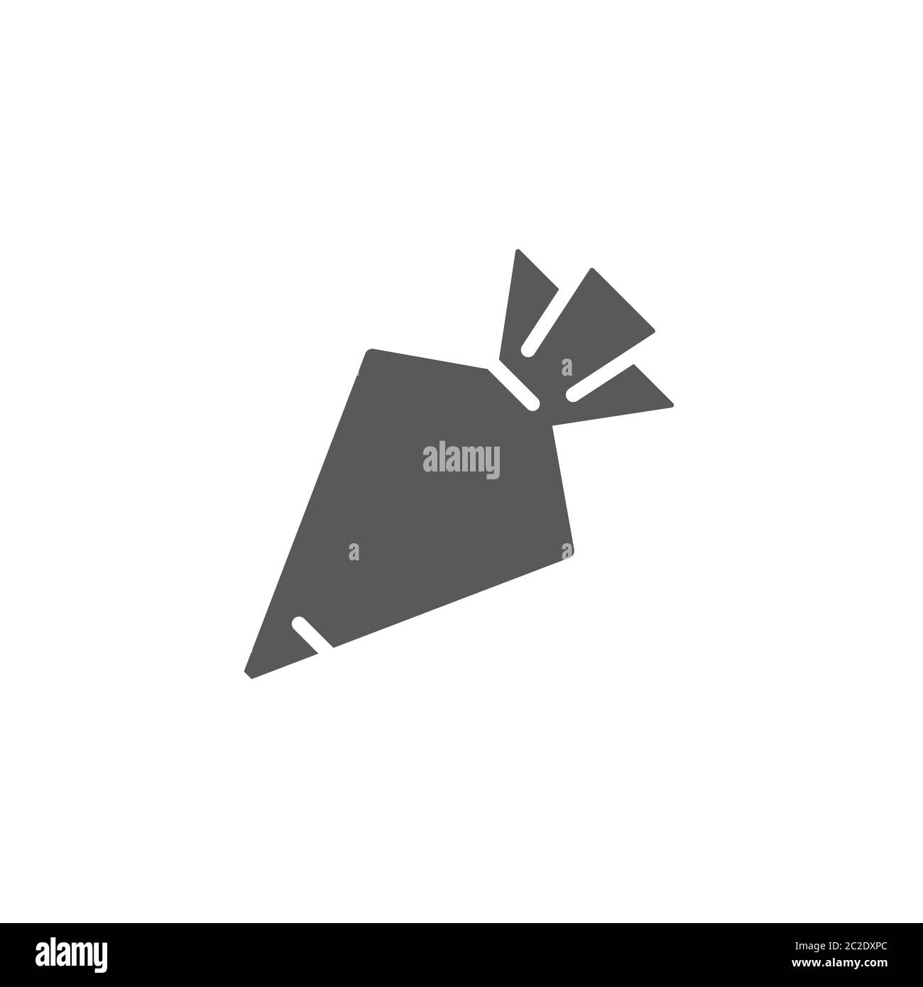 Icing bag with nozzle vector icon symbol isolated on white background ...