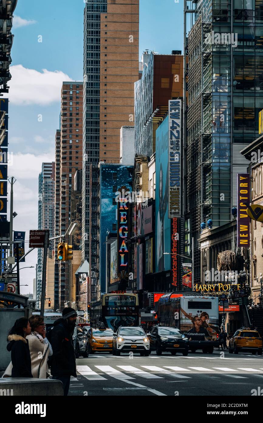 General view of 42nd street Times Square in Midtown Manhattan New York ...