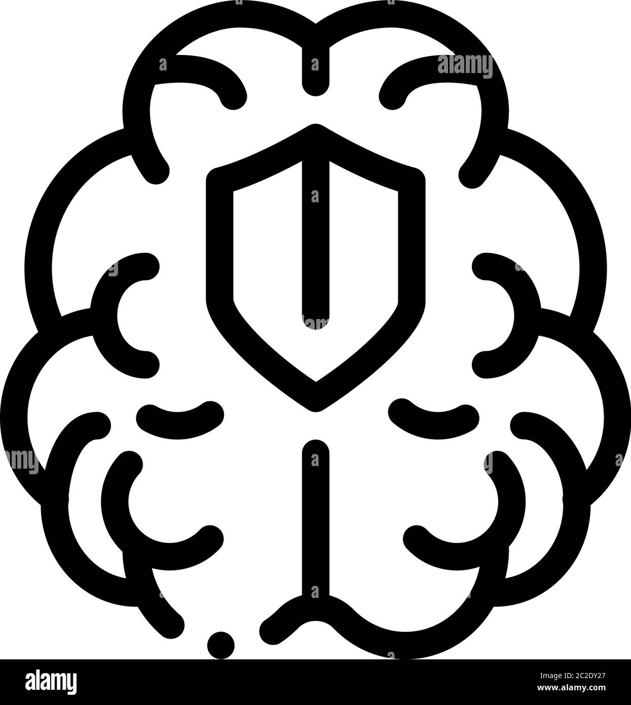 brain protection icon vector outline illustration Stock Vector Image ...