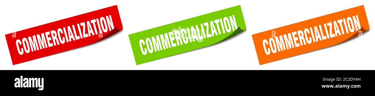 commercialization sticker. commercialization square isolated sign ...