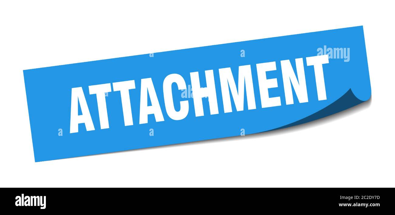 attachment sticker. attachment square isolated sign. attachment label ...