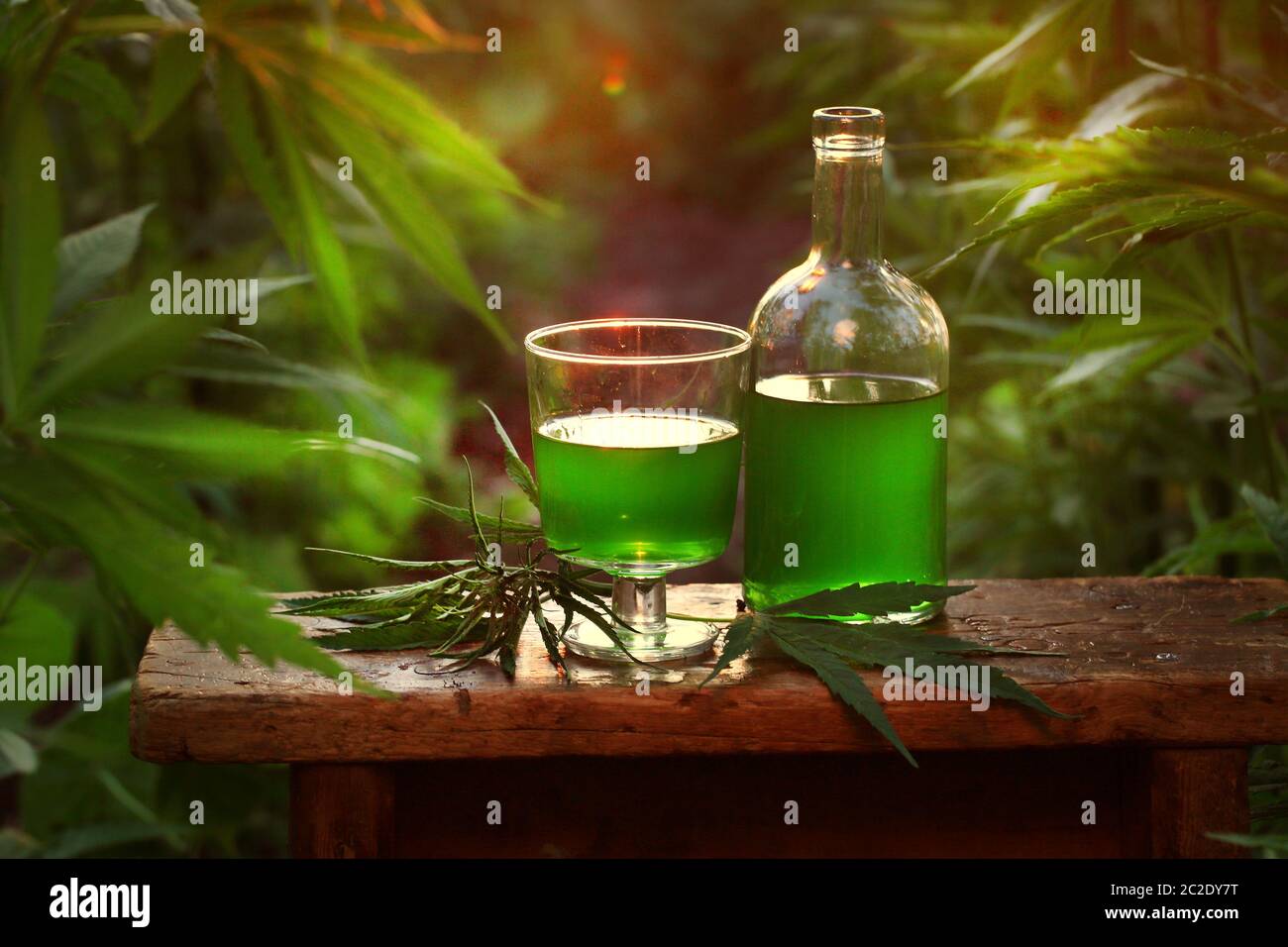 Cannabis wine in a bottle Stock Photo - Alamy