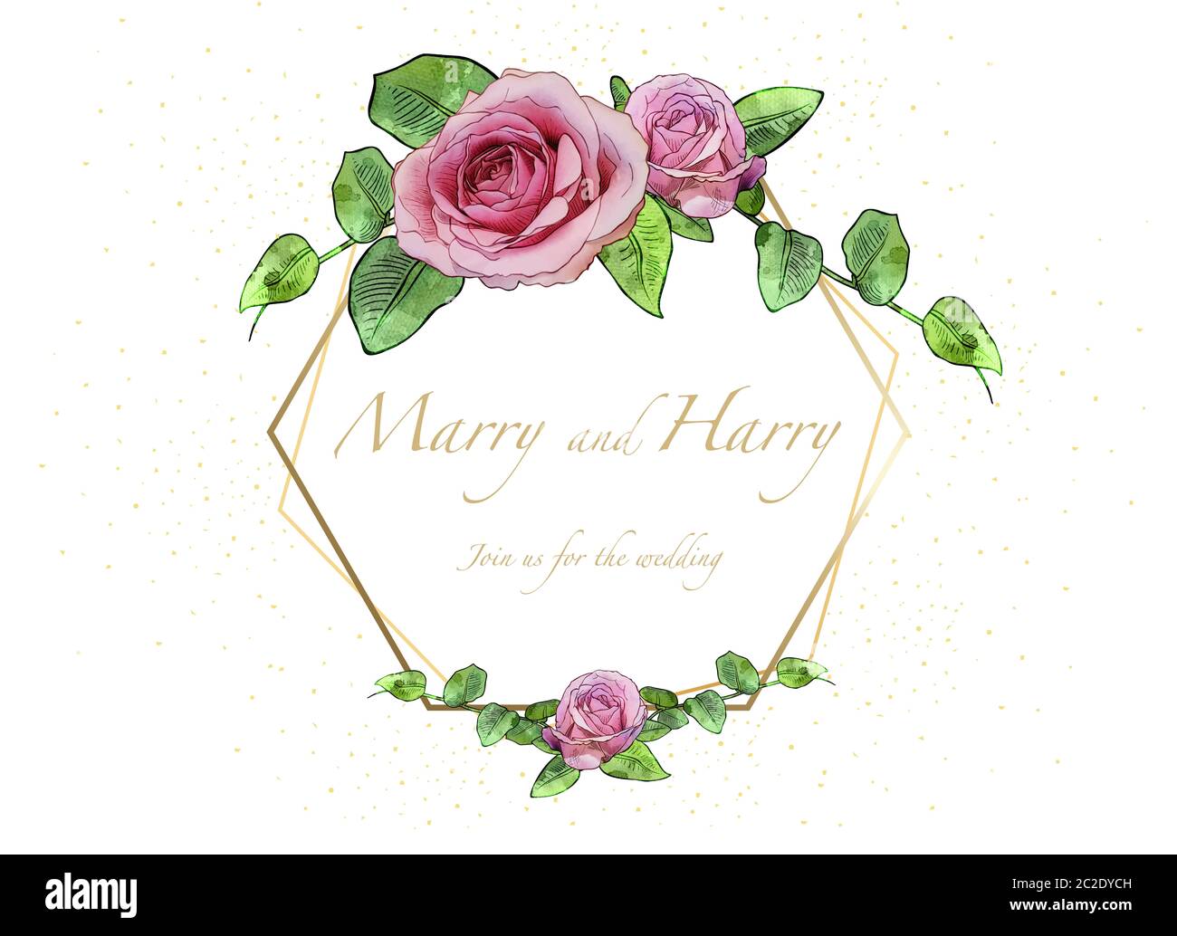 Roses invitation card frame Cut Out Stock Images & Pictures - Alamy