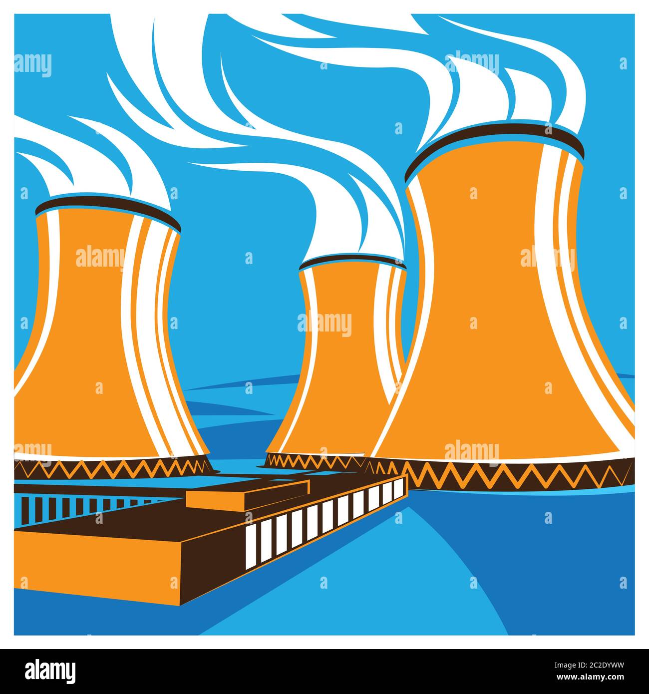 Stylized vector illustration on the theme of nuclear power Stock Vector ...