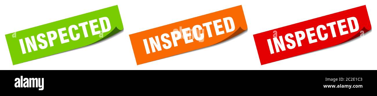 inspected sticker. inspected square isolated sign. inspected label ...