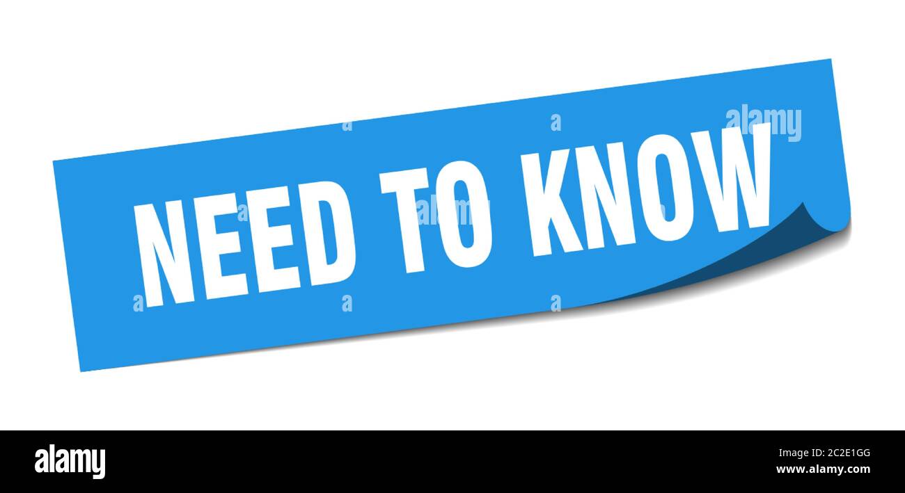 need to know sticker. need to know square isolated sign. need to know ...