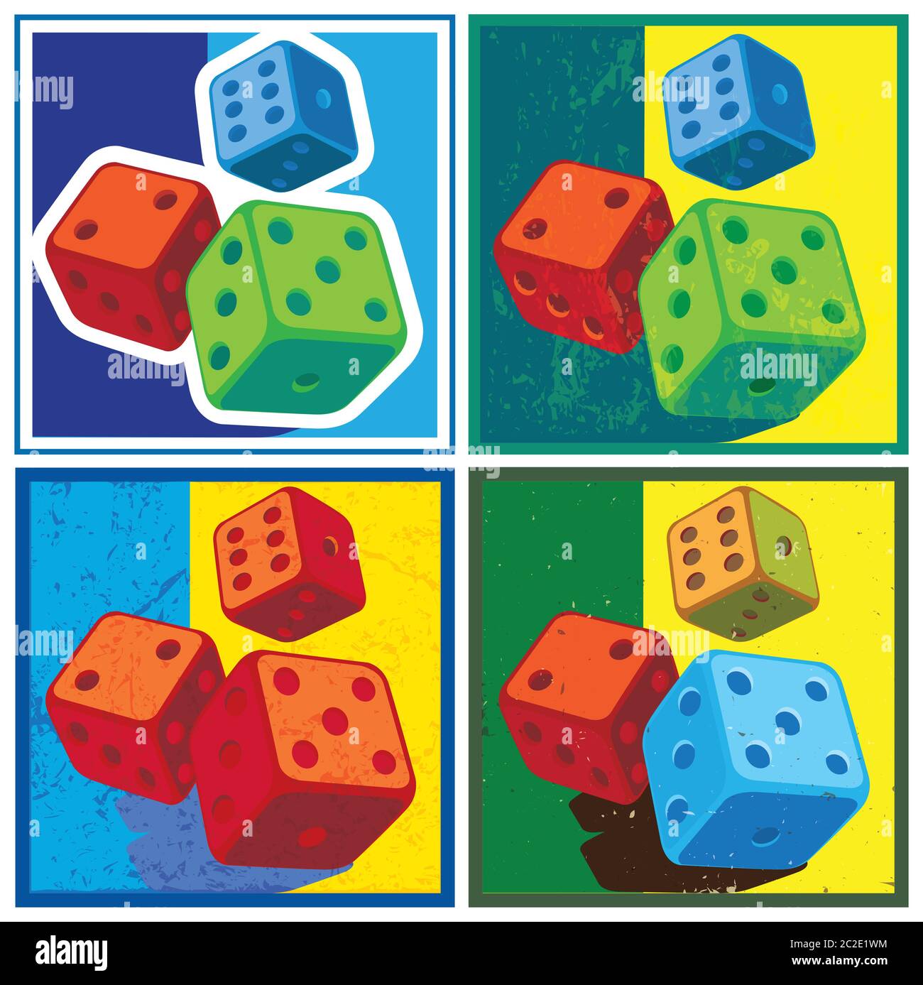 Color Dice Stock Vector Images - Alamy