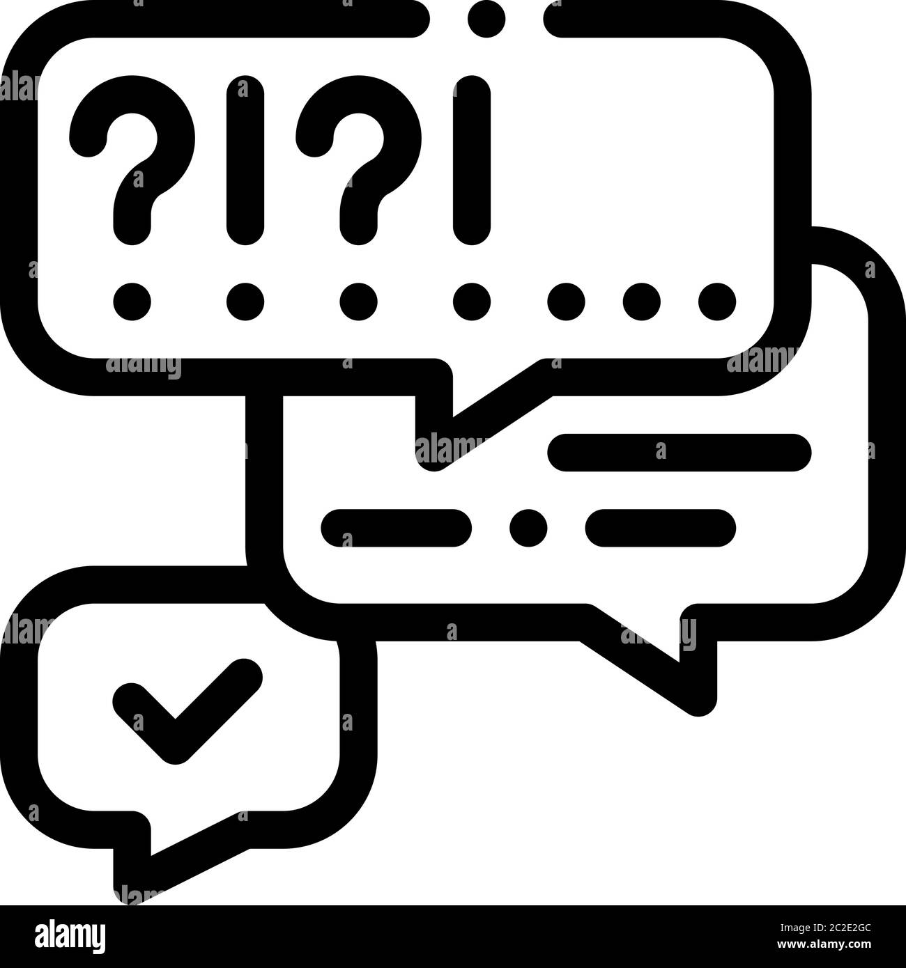 many questions and answers icon vector outline illustration Stock ...
