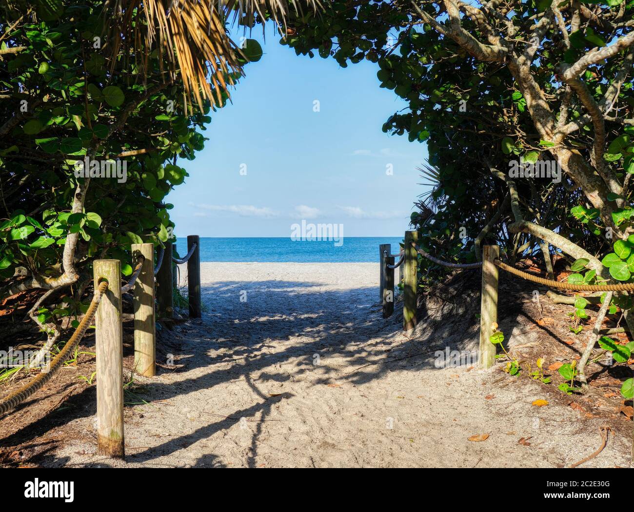 Entrance walkway to Blind Pass Beach on Manasota Key on the Gulf of ...