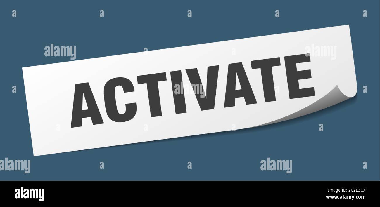 activate sticker. activate square isolated sign. activate label Stock ...
