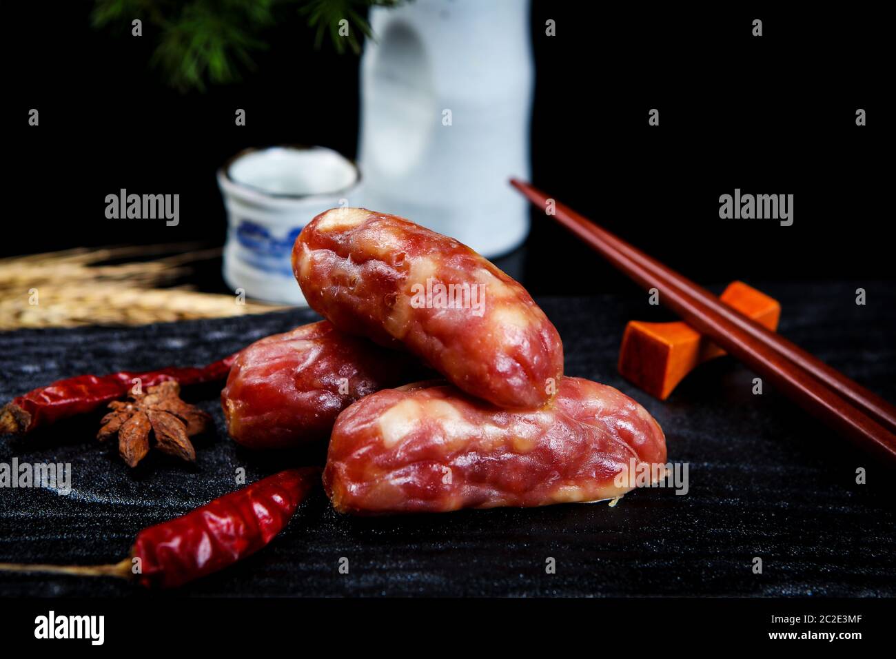 A small amount of delicious sausages Stock Photo - Alamy