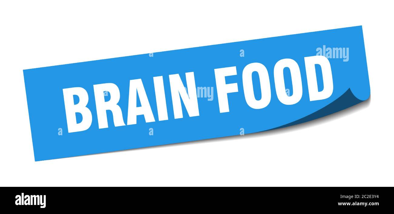 brain food sticker. brain food square isolated sign. brain food label ...