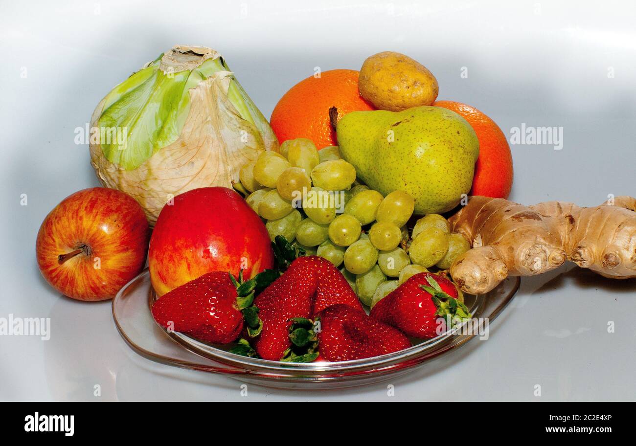 Still life with fruit and vegetables Stock Photo - Alamy