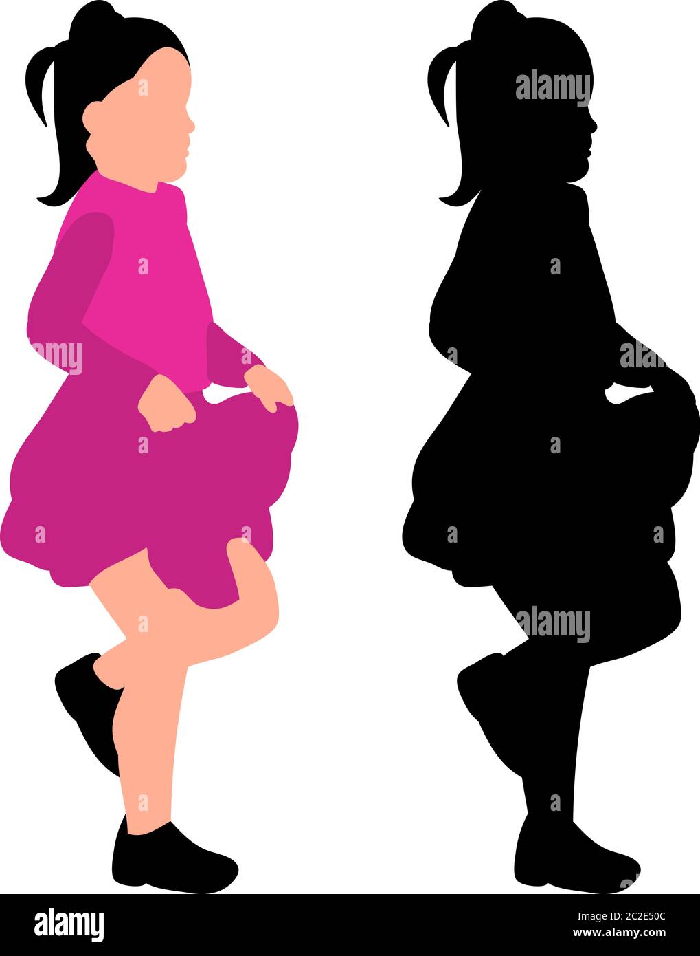 faceless silhouette of a child girl walking Stock Vector Image & Art ...