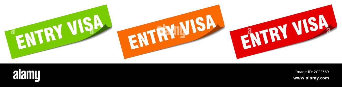 entry visa sticker. entry visa square isolated sign. entry visa label ...