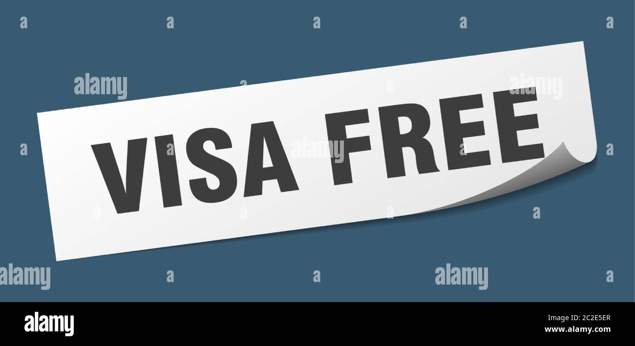 visa free sticker. visa free square isolated sign. visa free label ...