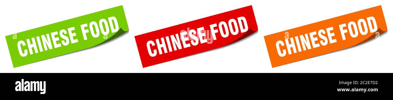 chinese food sticker. chinese food square isolated sign. chinese food ...