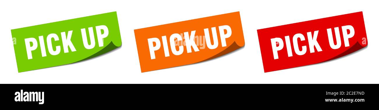 pick up sticker. pick up square isolated sign. pick up label Stock ...