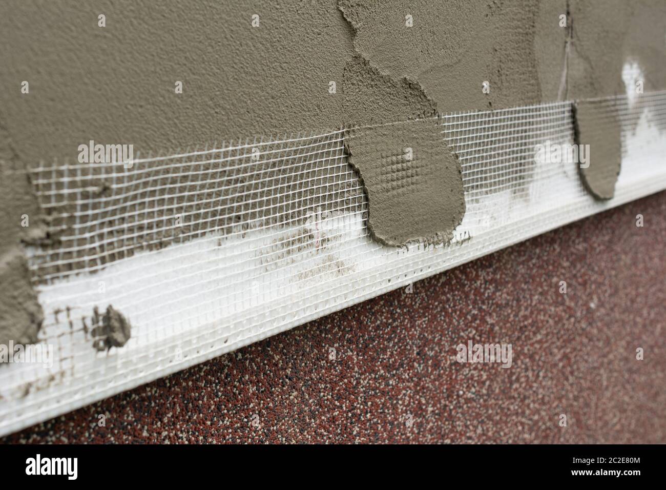 Insulation from expanded polystyrene, plaster and mesh Stock Photo - Alamy