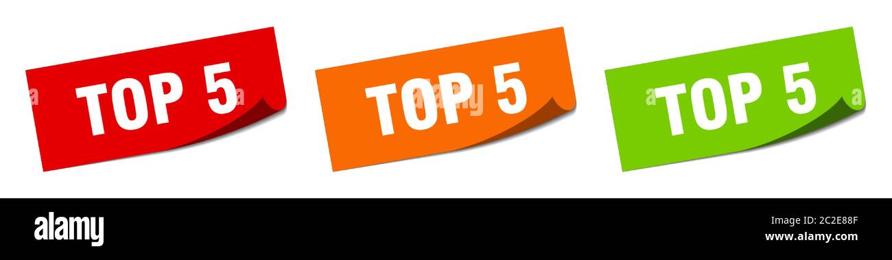 top 5 sticker. top 5 square isolated sign. top 5 label Stock Vector ...