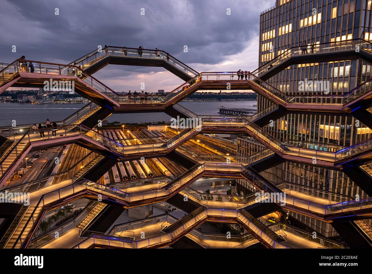 Modern architecture building Vessel spiral staircase is the centerpiece ...