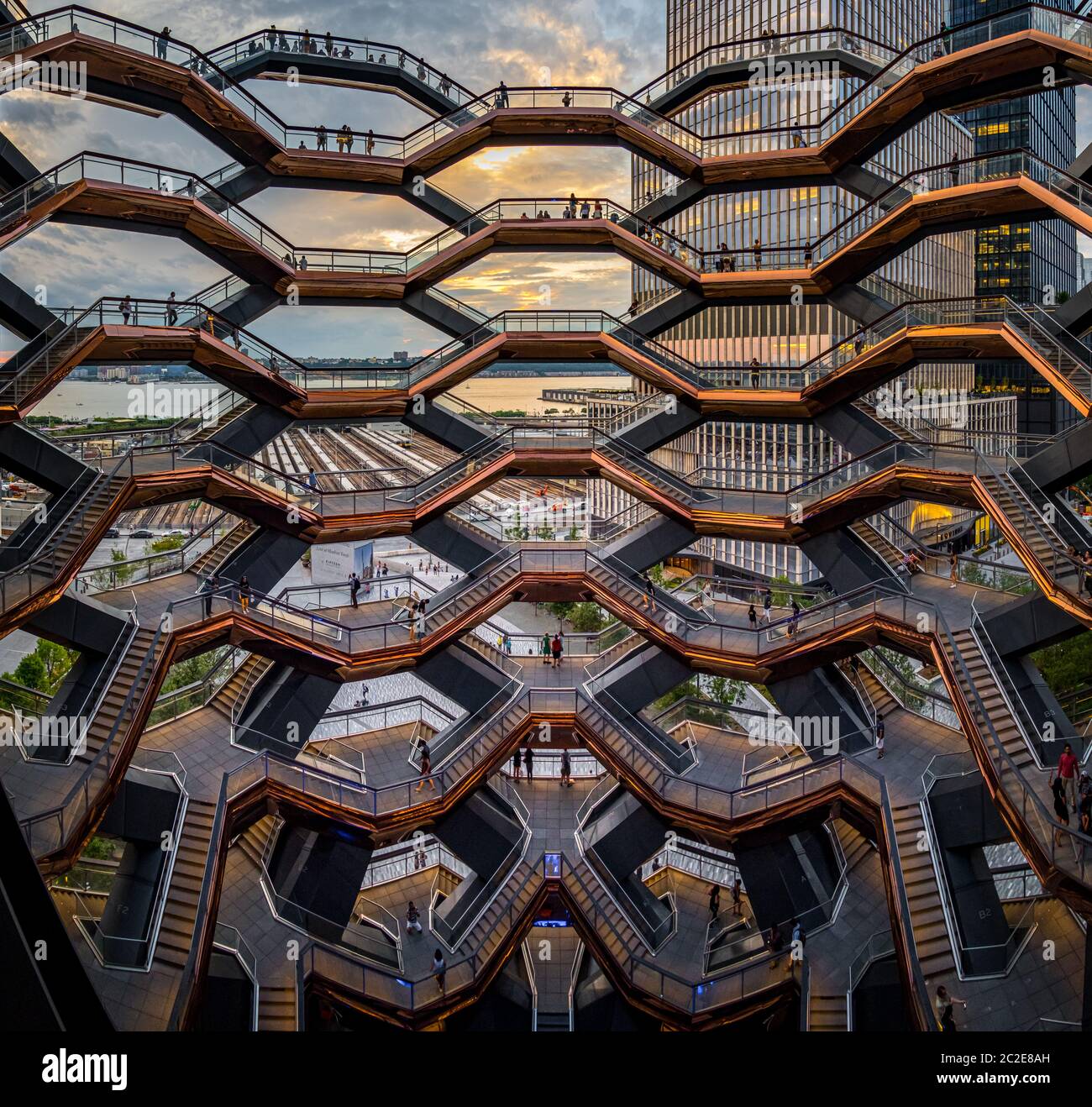 Modern architecture building Vessel spiral staircase is the centerpiece ...