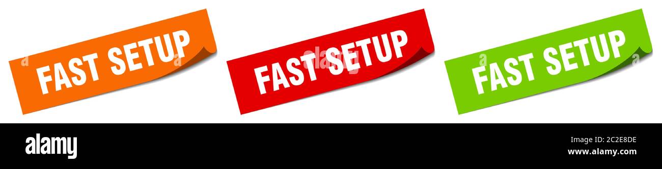 fast setup sticker. fast setup square isolated sign. fast setup label ...