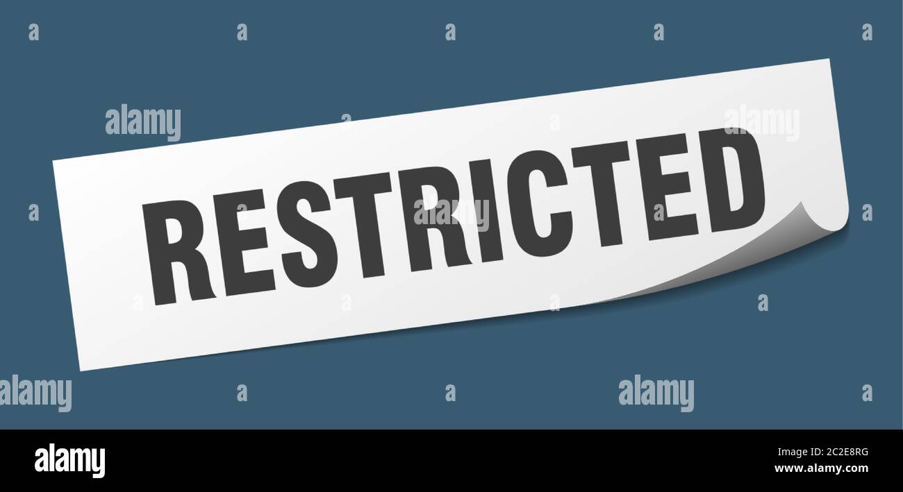 restricted sticker. restricted square isolated sign. restricted label ...