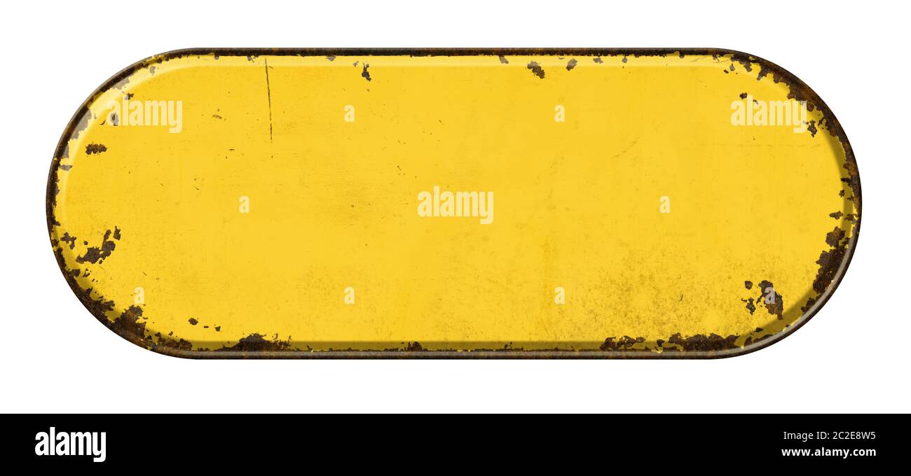 Empty vintage tin sign on a white background Stock Photo - Alamy