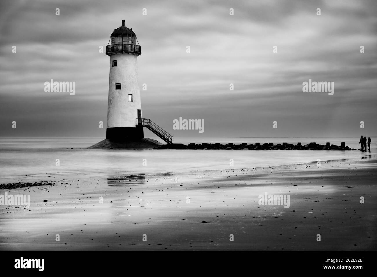 Talacre lighthouse on the north wales coast know for it's lean Stock ...