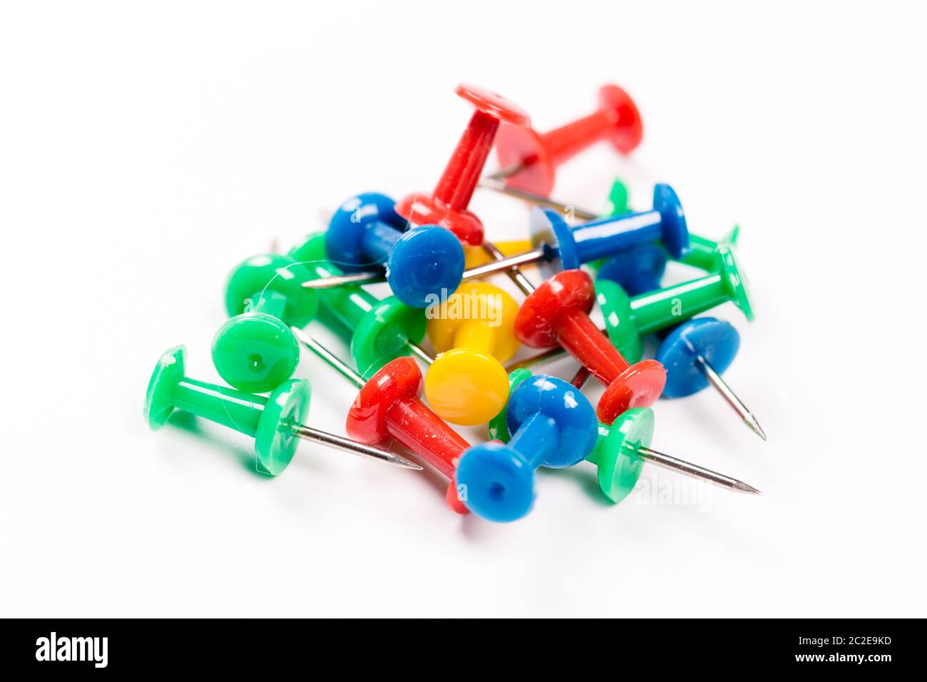Group of push-pins, isolated on white Stock Photo - Alamy