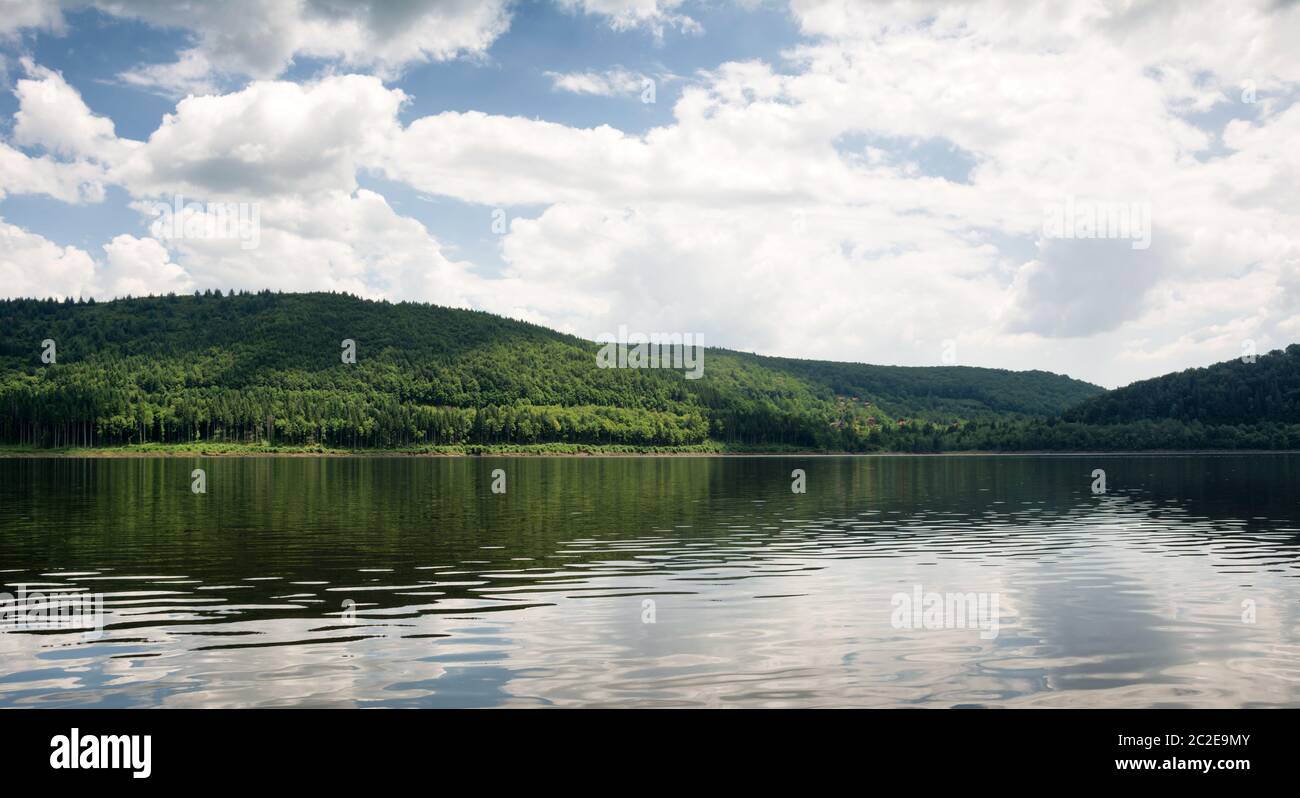 Beautiful summer day by the lake in the Carpathian mountains Stock ...