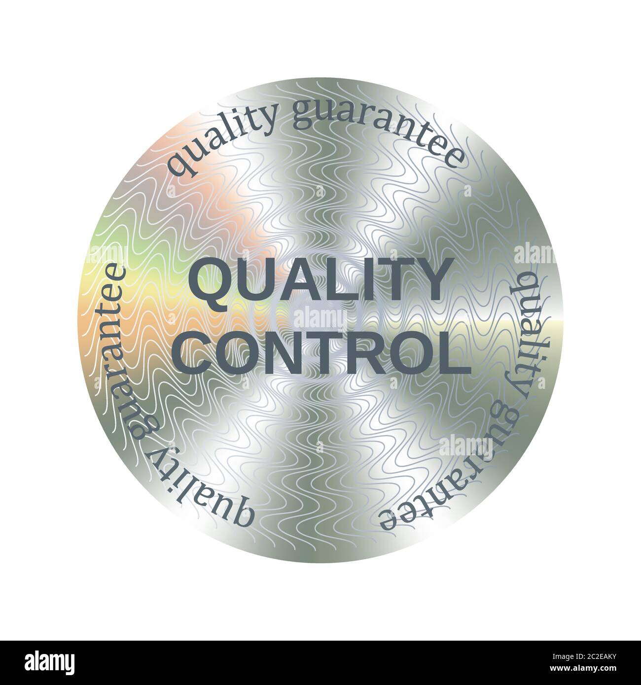 Quality control round hologram realistic sticker. Vector element for ...