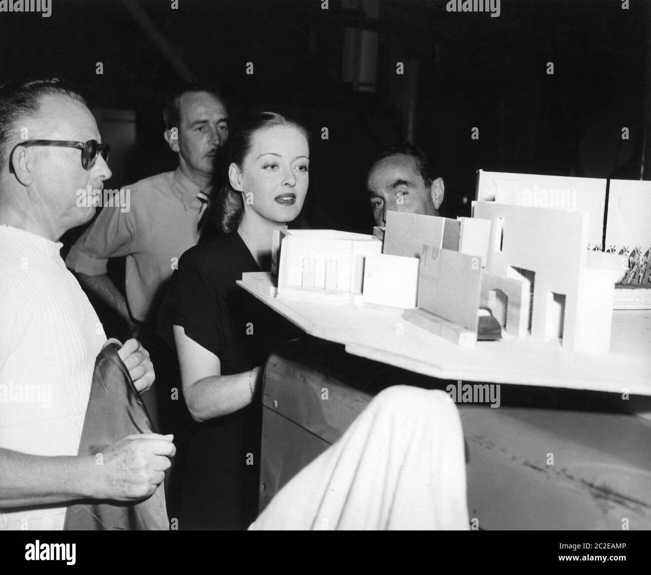 Art Director ROBERT HAAS BETTE DAVIS and Director IRVING RAPPER on set ...