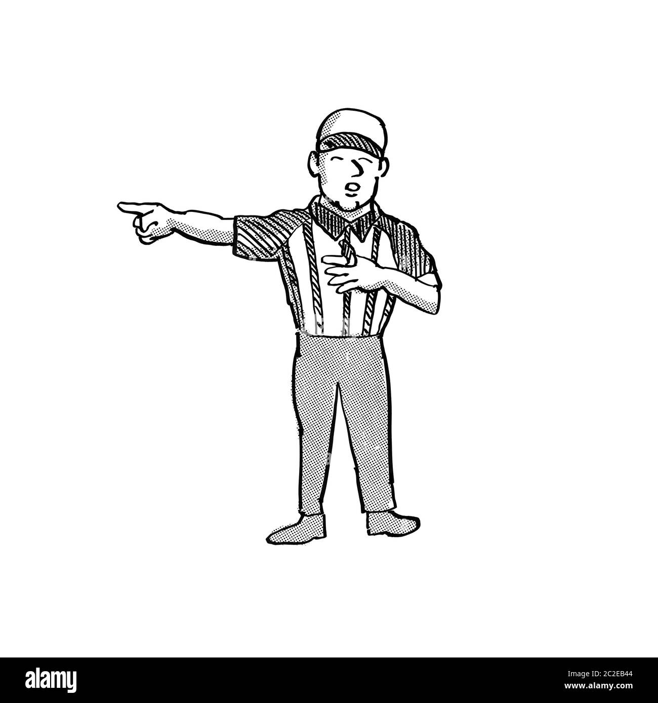 Cartoon style illustration of an American football official or referee ...