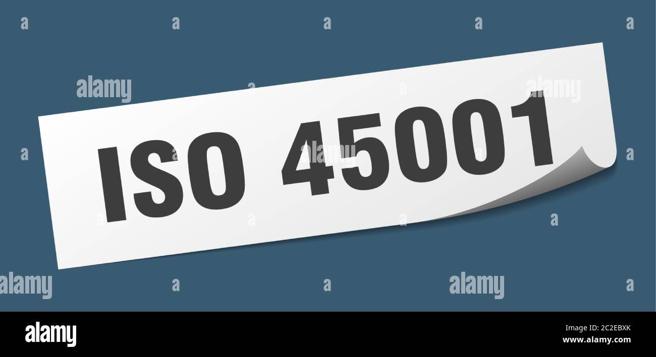 iso 45001 sticker. iso 45001 square isolated sign. iso 45001 label ...
