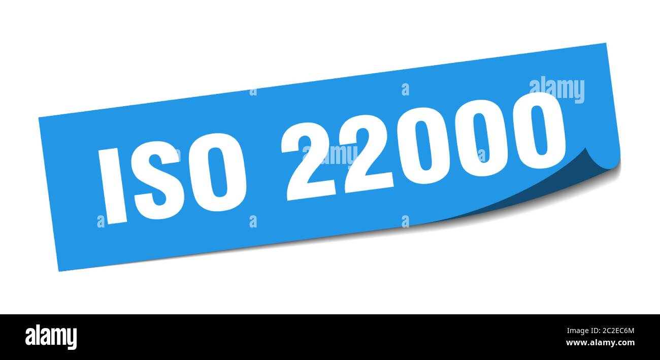 iso 22000 sticker. iso 22000 square isolated sign. iso 22000 label ...