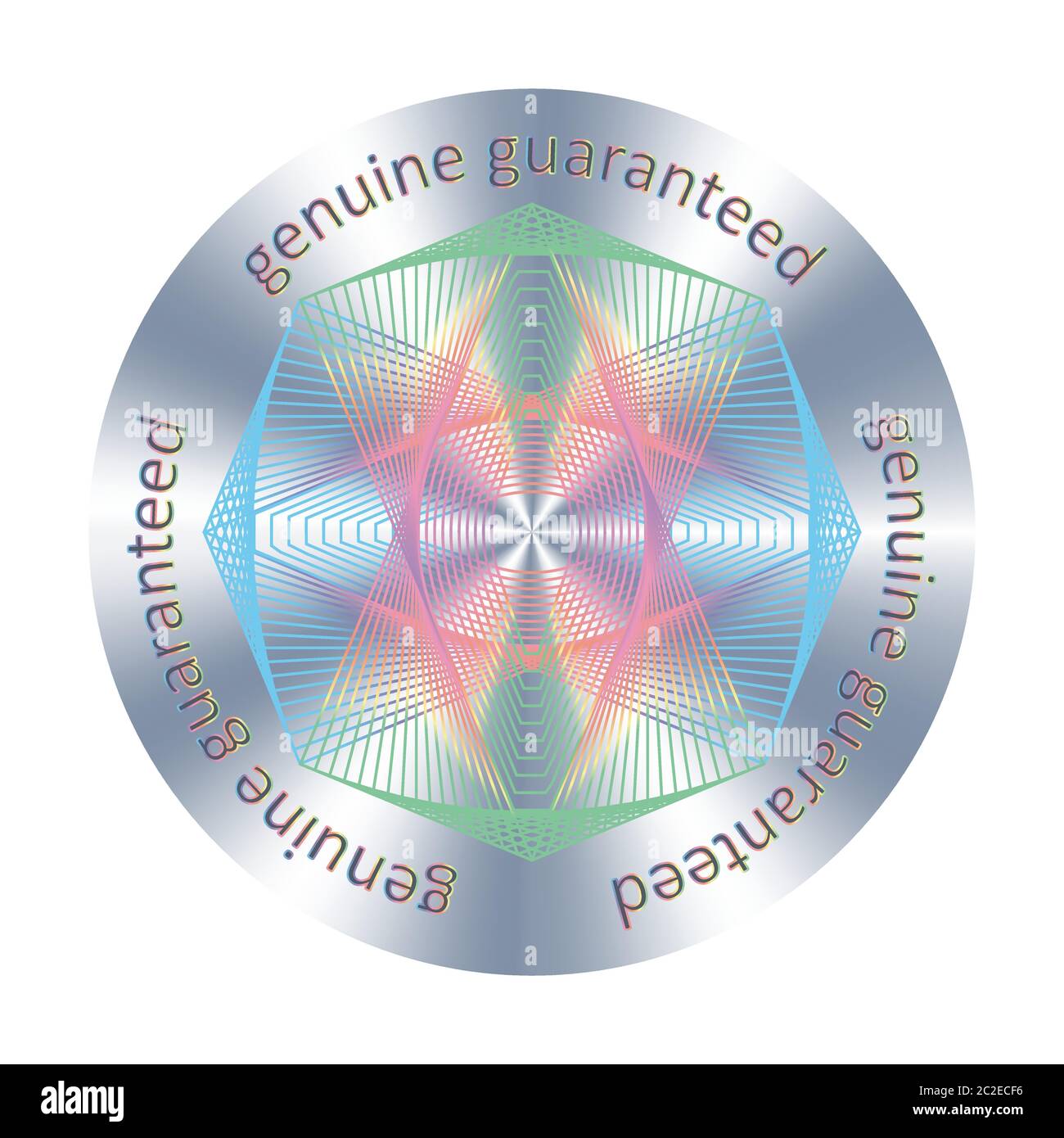 Genuine guaranteed round hologram realistic sticker. Vector element for ...