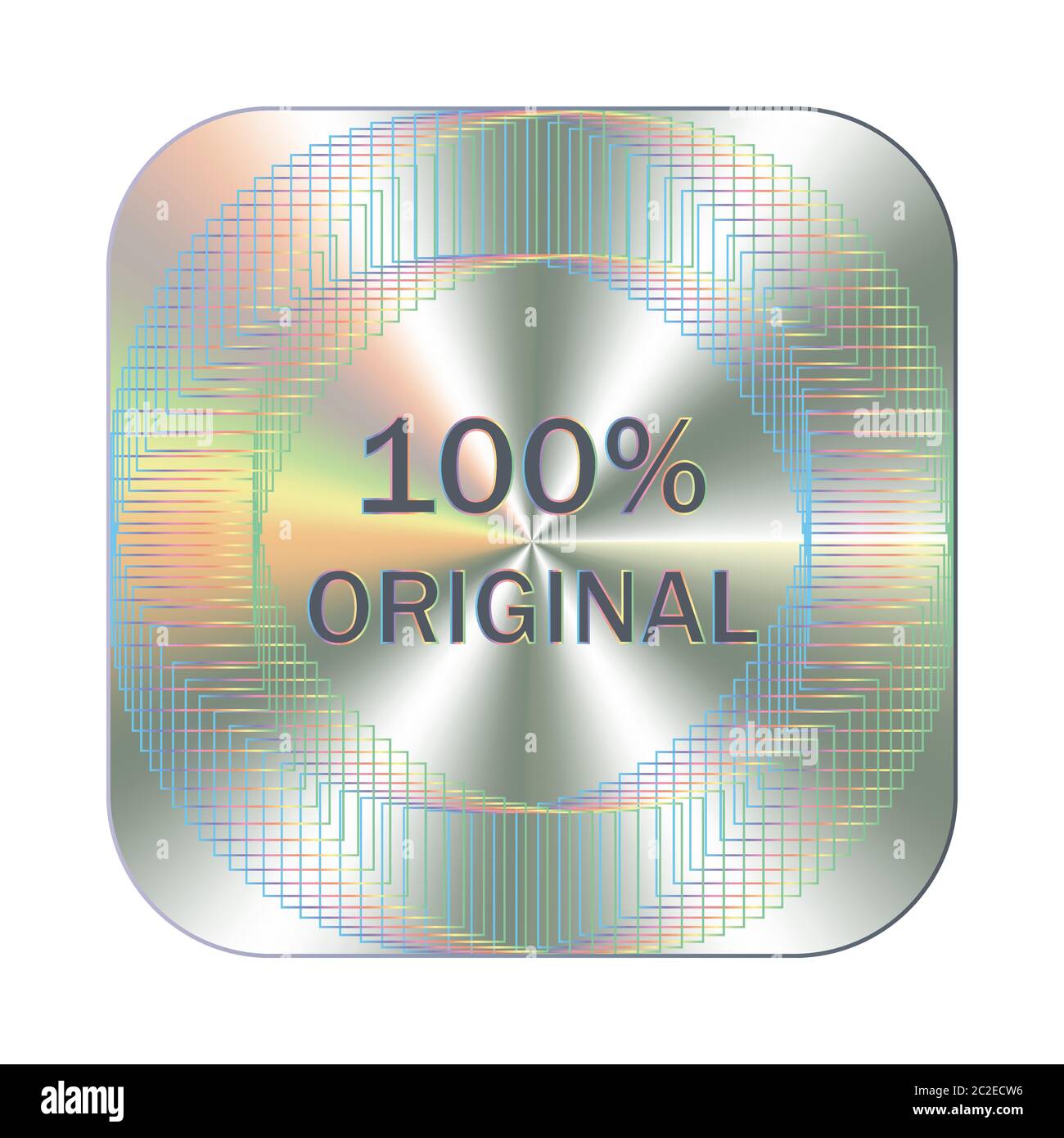 Original square hologram realistic sticker. Vector element for product ...