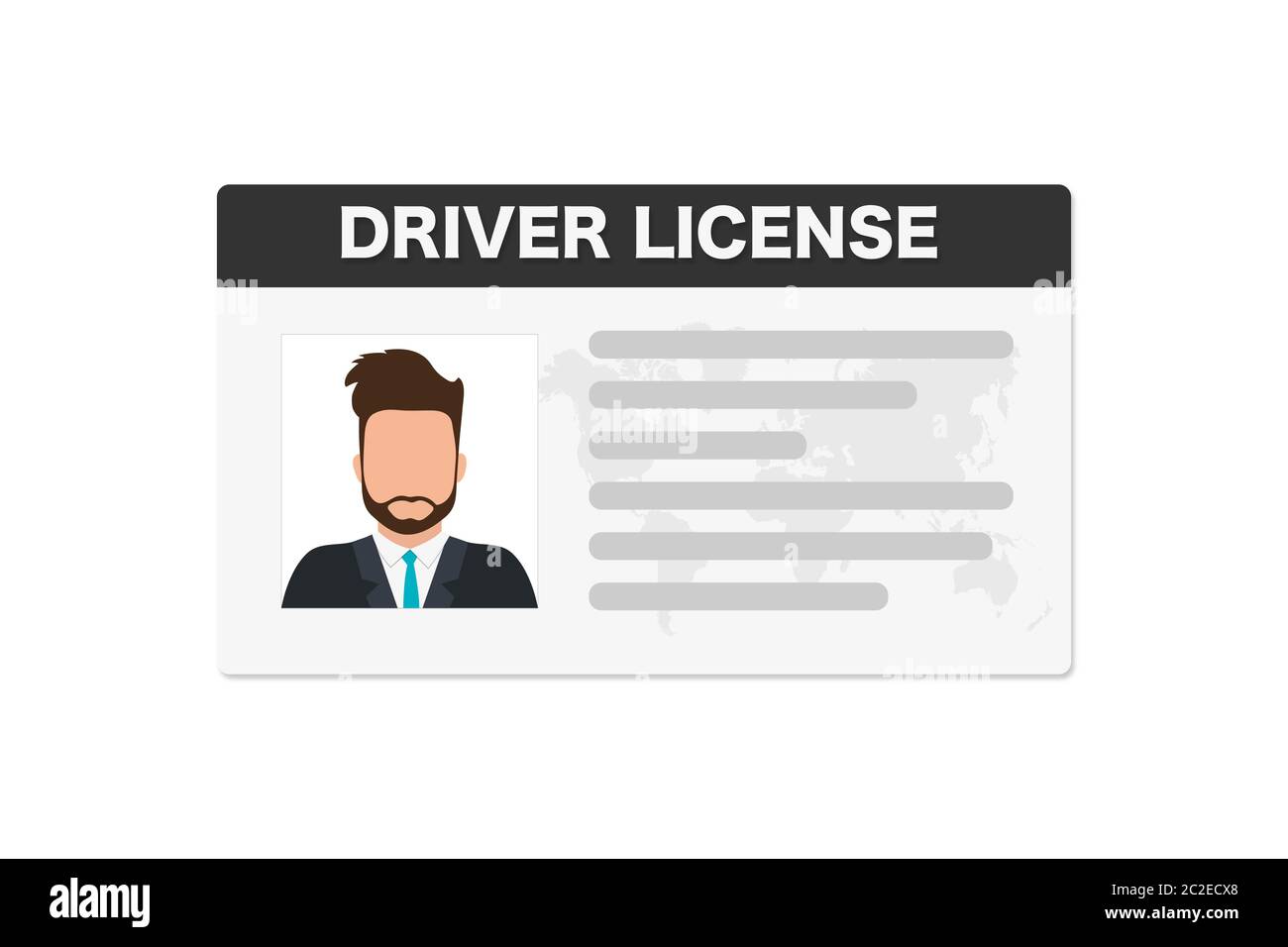 Flat man driver license plastic card template, id card vector ...