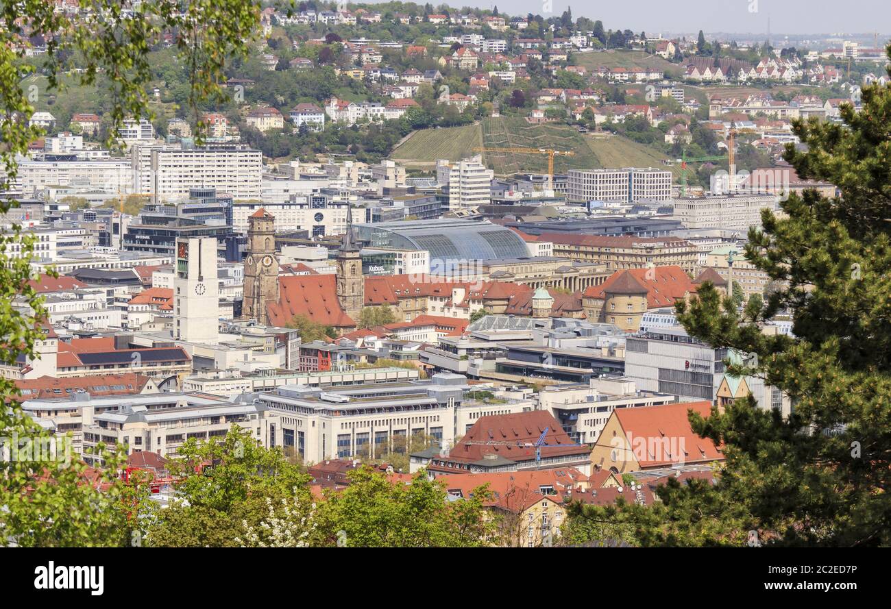 Town Stuttgart, view to the city centre, Germany Stock Photo - Alamy