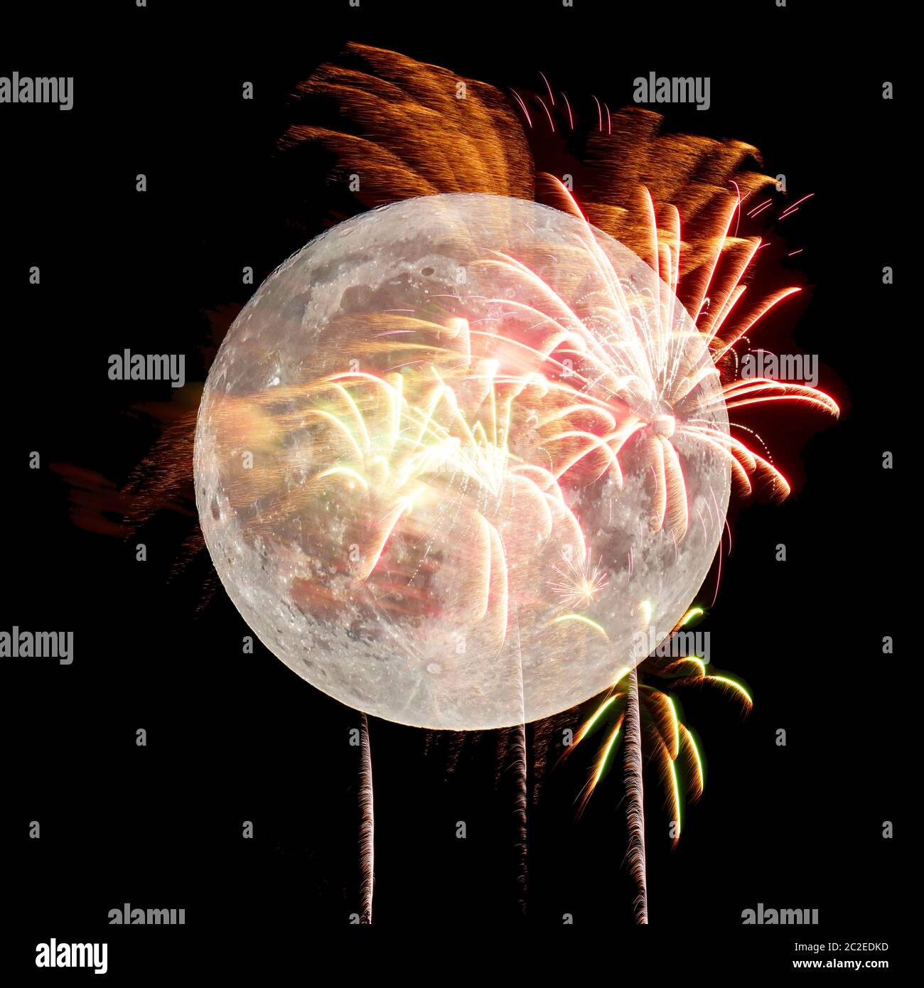 Moon and fireworks hi-res stock photography and images - Alamy