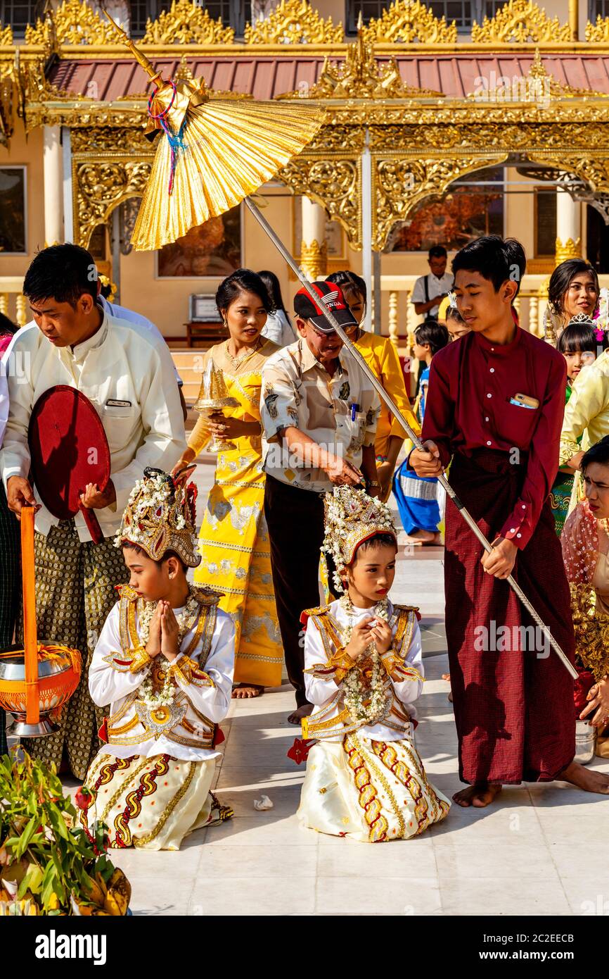 A Novitiation/Shinbyu Ceremony Takes Place At The Shwedagon Pagoda ...