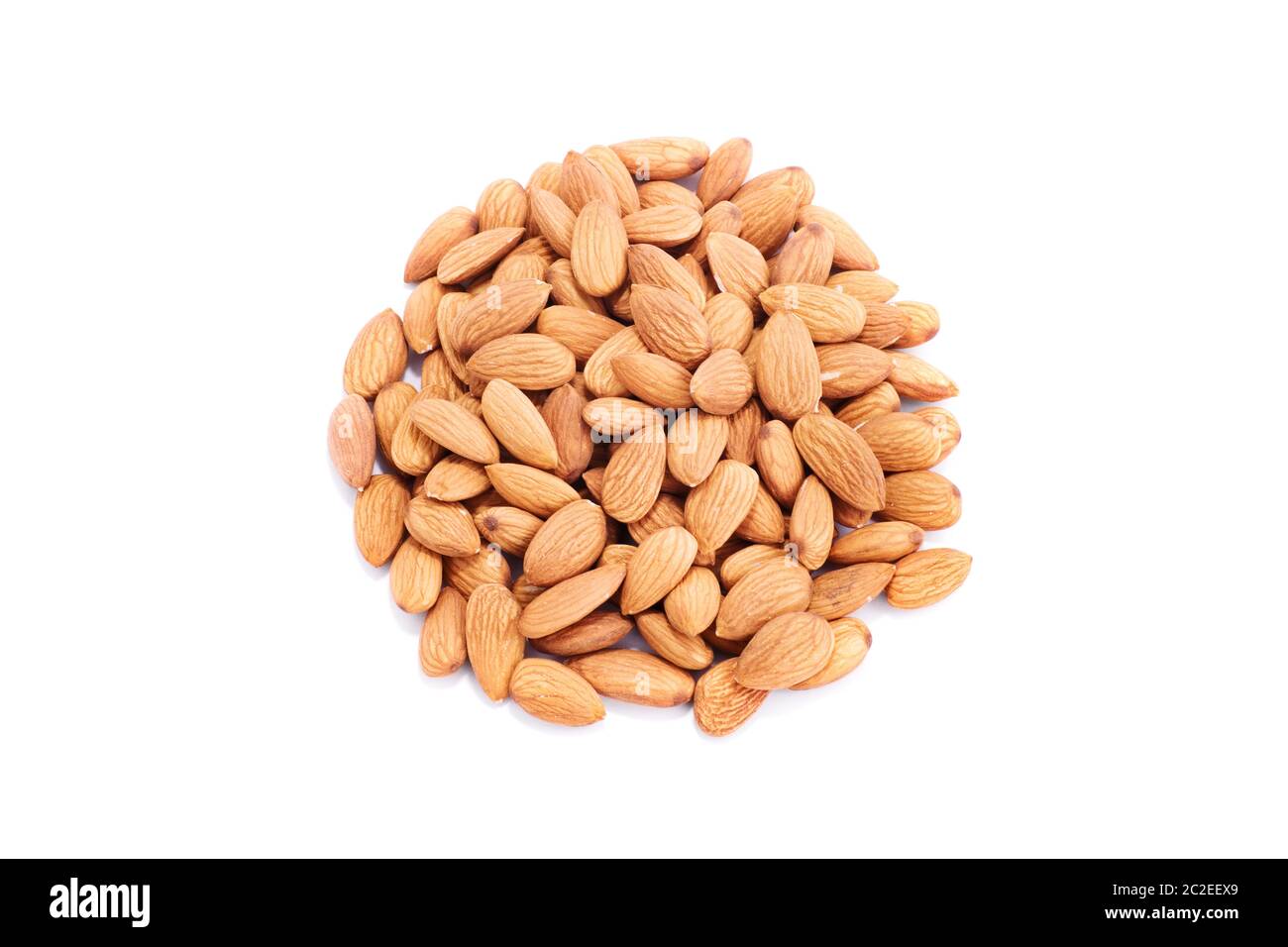 Top view of a heap of almonds, isolated on white background Stock Photo ...