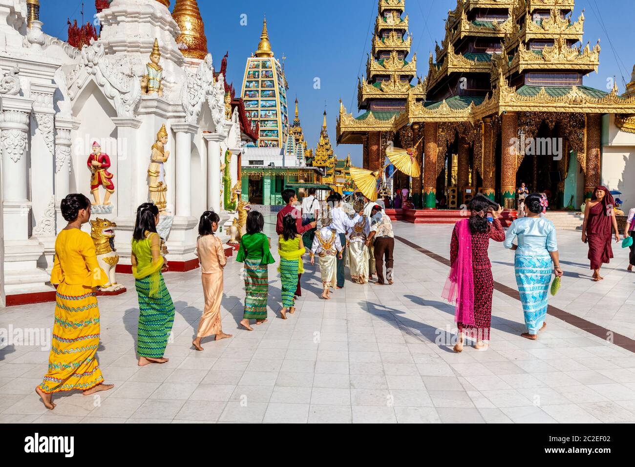 Burmese Children Take Part In A Novitiation/Shinbyu Ceremony At The ...