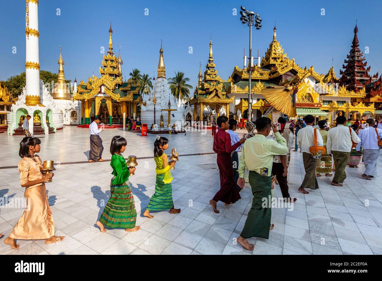 Burmese Children Take Part In A Novitiation/Shinbyu Ceremony At The ...